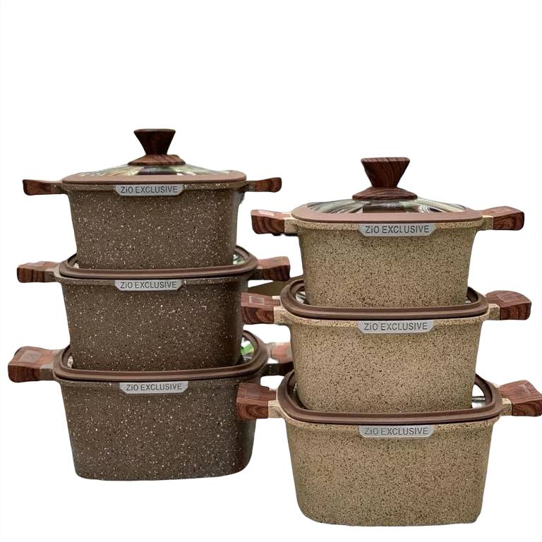سرویس قابلمه 6 پارچه مربعی جامبو زیو Z-8350-24 - فروشگاه اینترنتی گزینگ شاپ